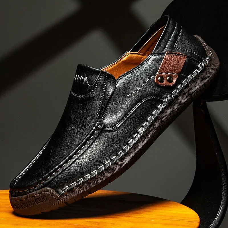 2024 Genuine Leather Men Handmade Casual Shoes Luxury Brand Men Loafers ...