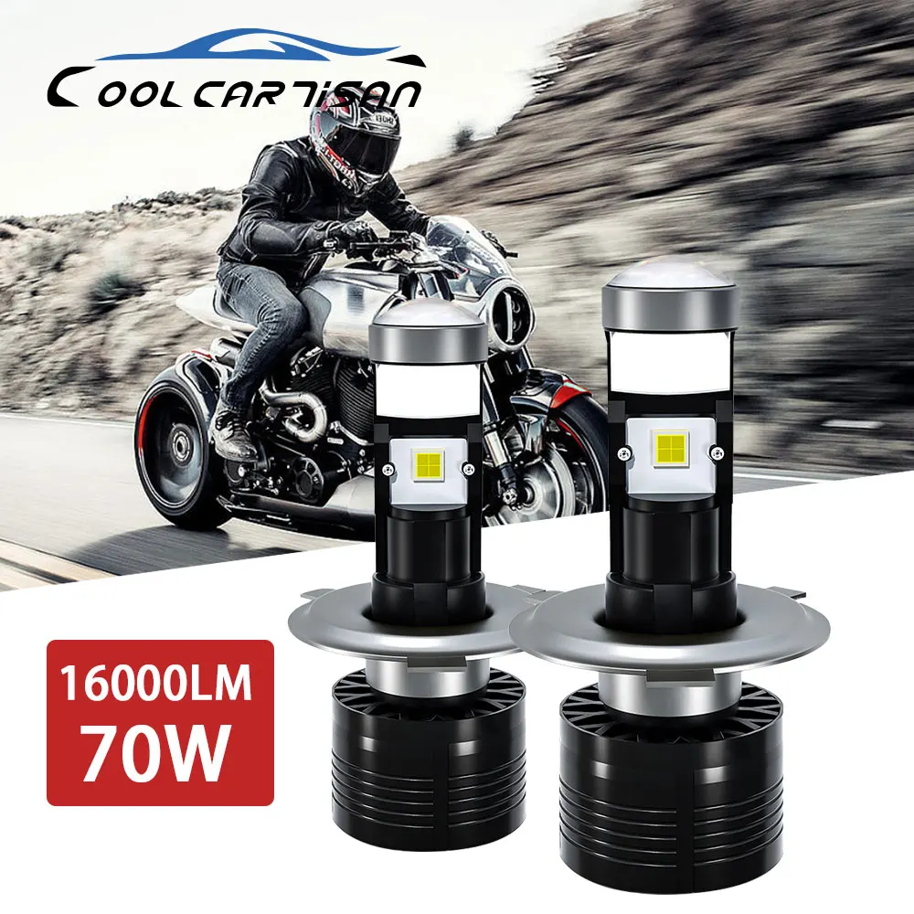 LED Headlight Motorcycle Bulbs HB2 H4 White Super Bright 70W 16000LM 10 ...
