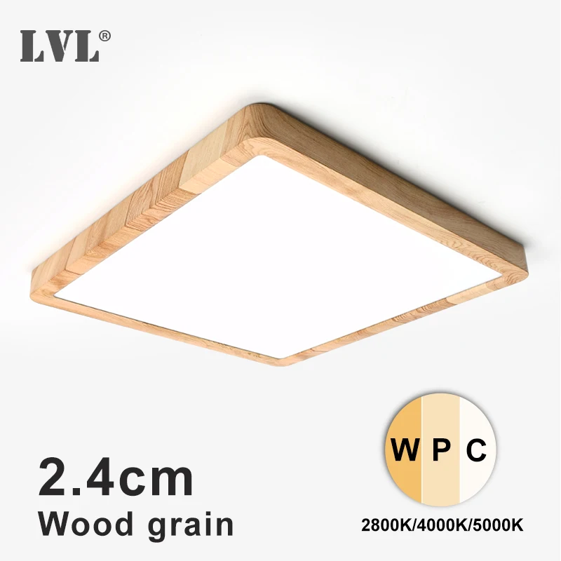 Modern-LED-Ceiling-Light-Square-Wood-Grain-CCT-Home-Lighting-Kitchen ...