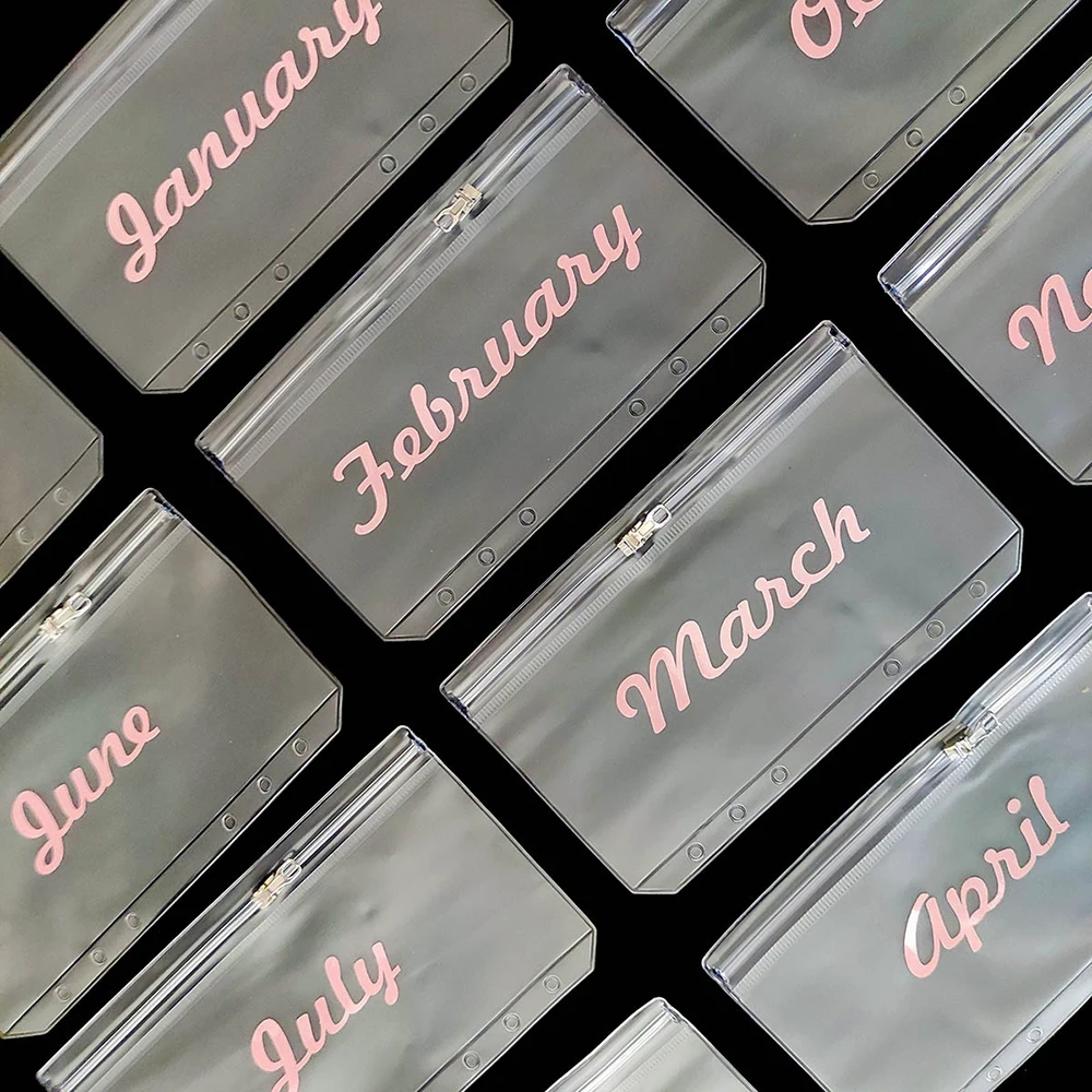 CARNET DE NOTES,June-A6--A5-a6 Month Cash Planner Binder Pockets Pvc ...