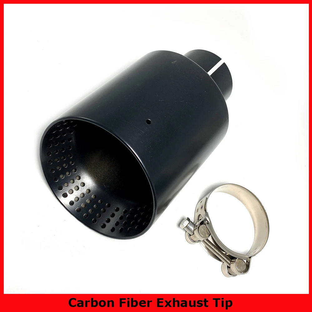 1Piece-Matte-Black-Stainless-Steel-Car-Muffler-Tip-System-Pipe ...