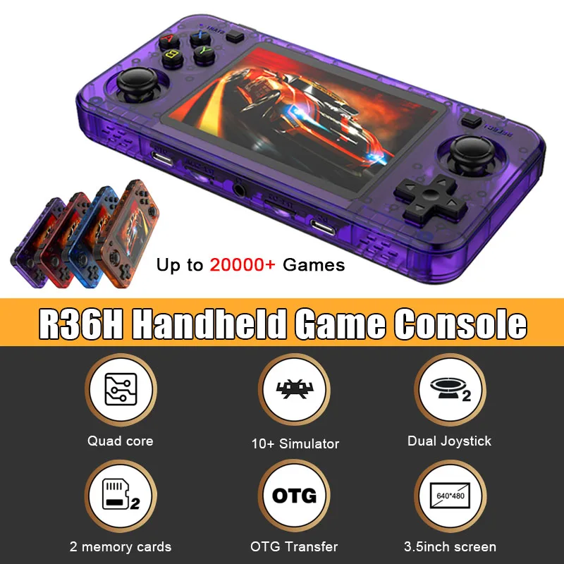 R36H Retro Handheld Console 3.5 inch IPS Screen Open-Source Linux ...