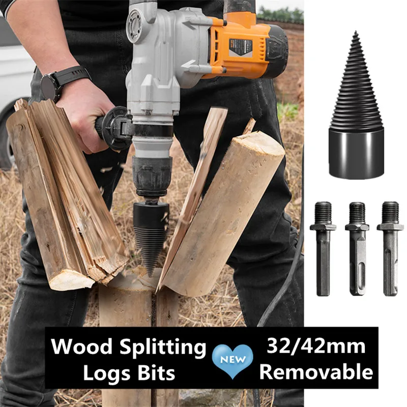 32mm-Firewood-Chop-Splitter-Wood-Drill-Bit-Splitting-Tool-Heavy-Duty ...