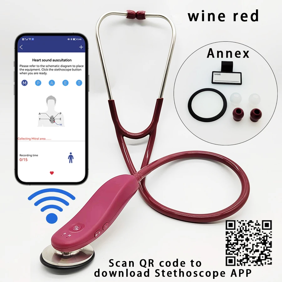 New-APP-Medical-Bluetooth-Digital-Stethoscope-Wireless-Intelligent-Electronic-Stethoscope ...