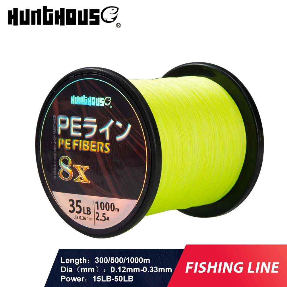 Hunthouse 300m 500m 1000m Strong PE Fishing Line 15LB-50LB Braided Wire ...