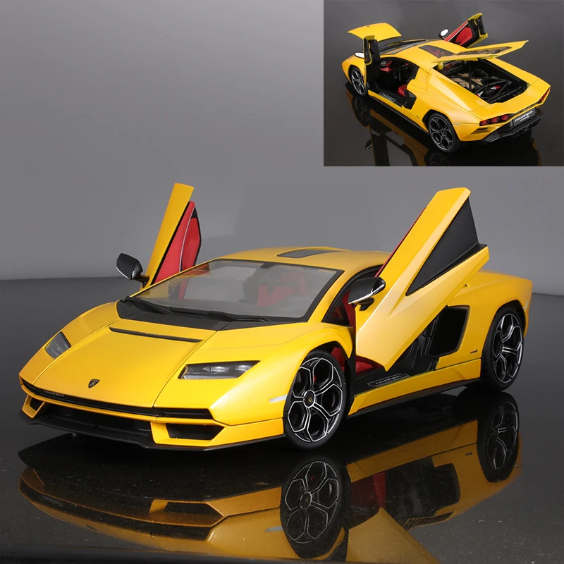 Maisto 1:18 Lamborghini Countach LPI 800 4 Yellow Sports Car Static Die ...