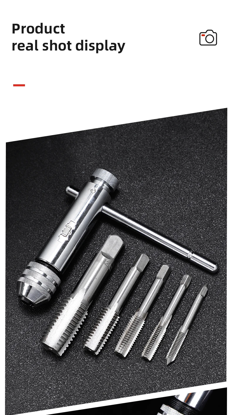 Clé et douille,taraud à filetage pour main droite,2 pièces,HSS,Machine,taraud à vis métrique ...