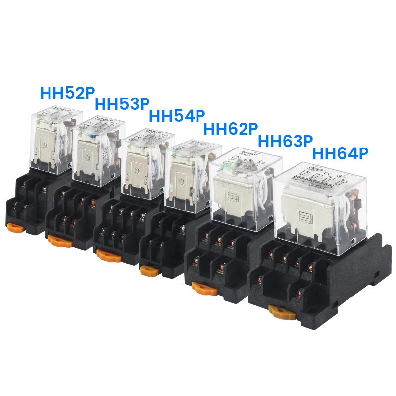 DPDT-Power-Relay-12V-24V-220V-HH52P-HH53P-HH54P-HH62P-HH63P-HH64P-Electromagnetic-Coil-Universal ...