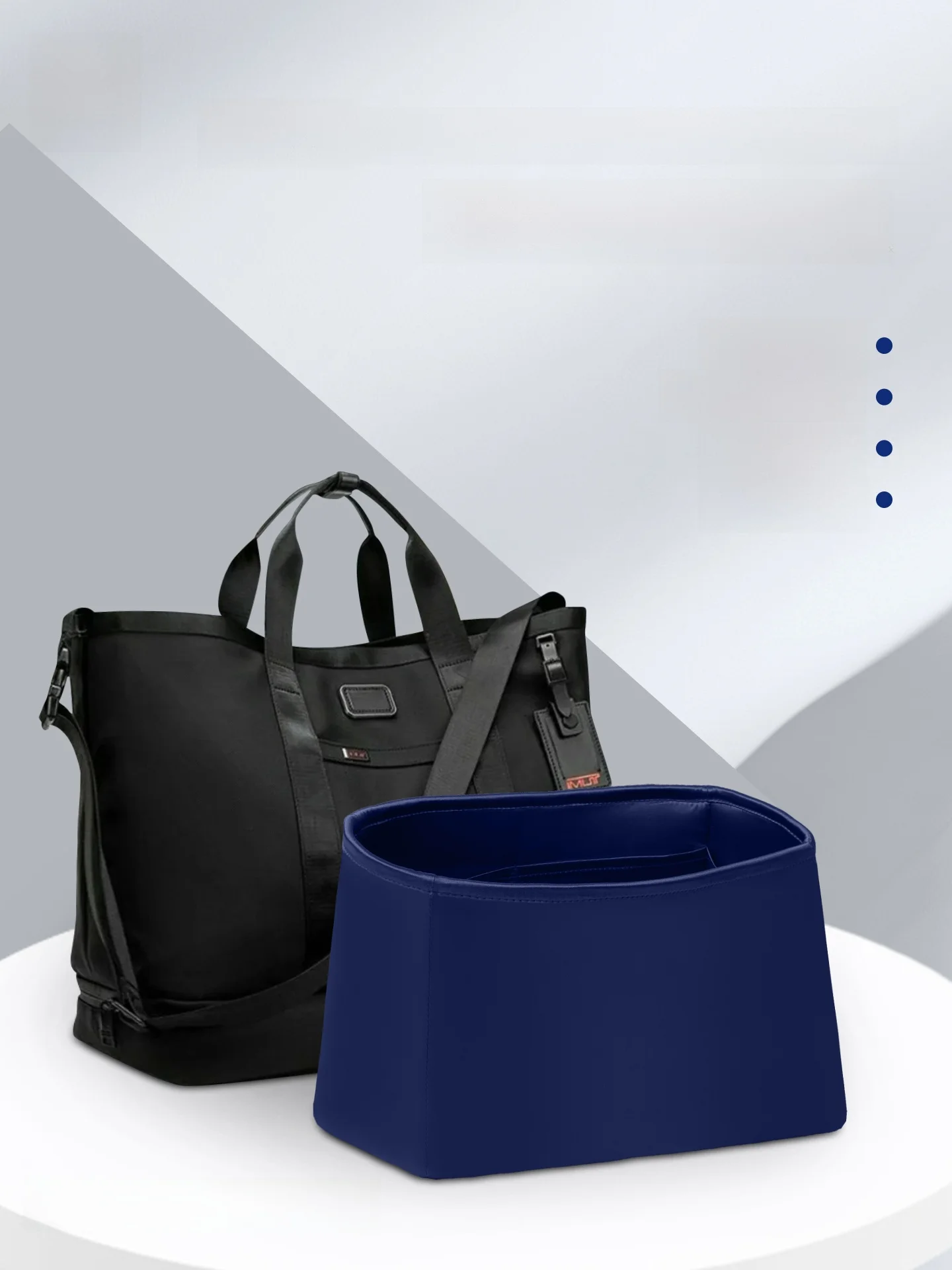 TUMI メンズ トートバッグ インナーポケット ハンドヘルド ビーチ収納オーガナイザー 軽量 エレガント キューブ型 ジッパー開閉 シルク ...