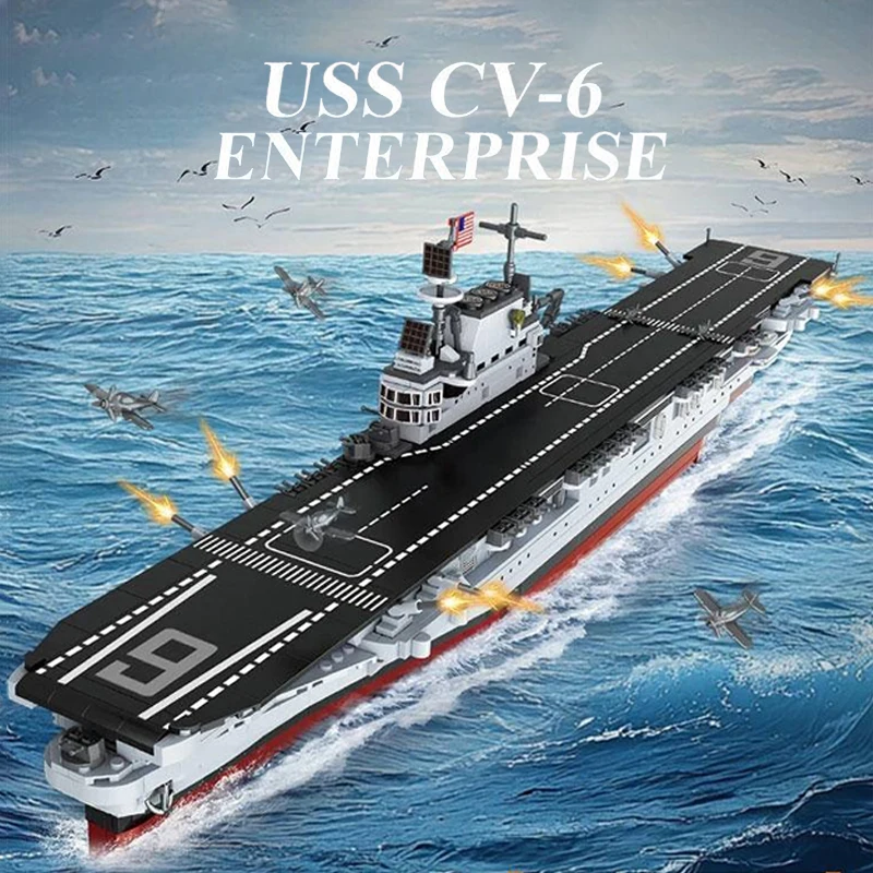 Blocs de construction de navire de guerre militaire WW2 USS CV-6 ...