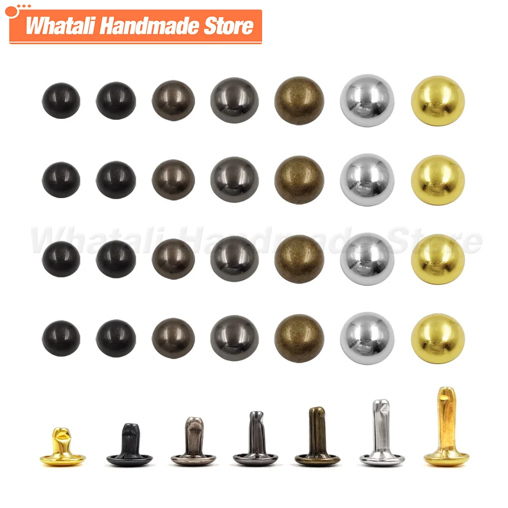 100Set-5-12mm-Metal-Round-Rivet-Dome-Double-Cap-Rivets-Studs-For ...