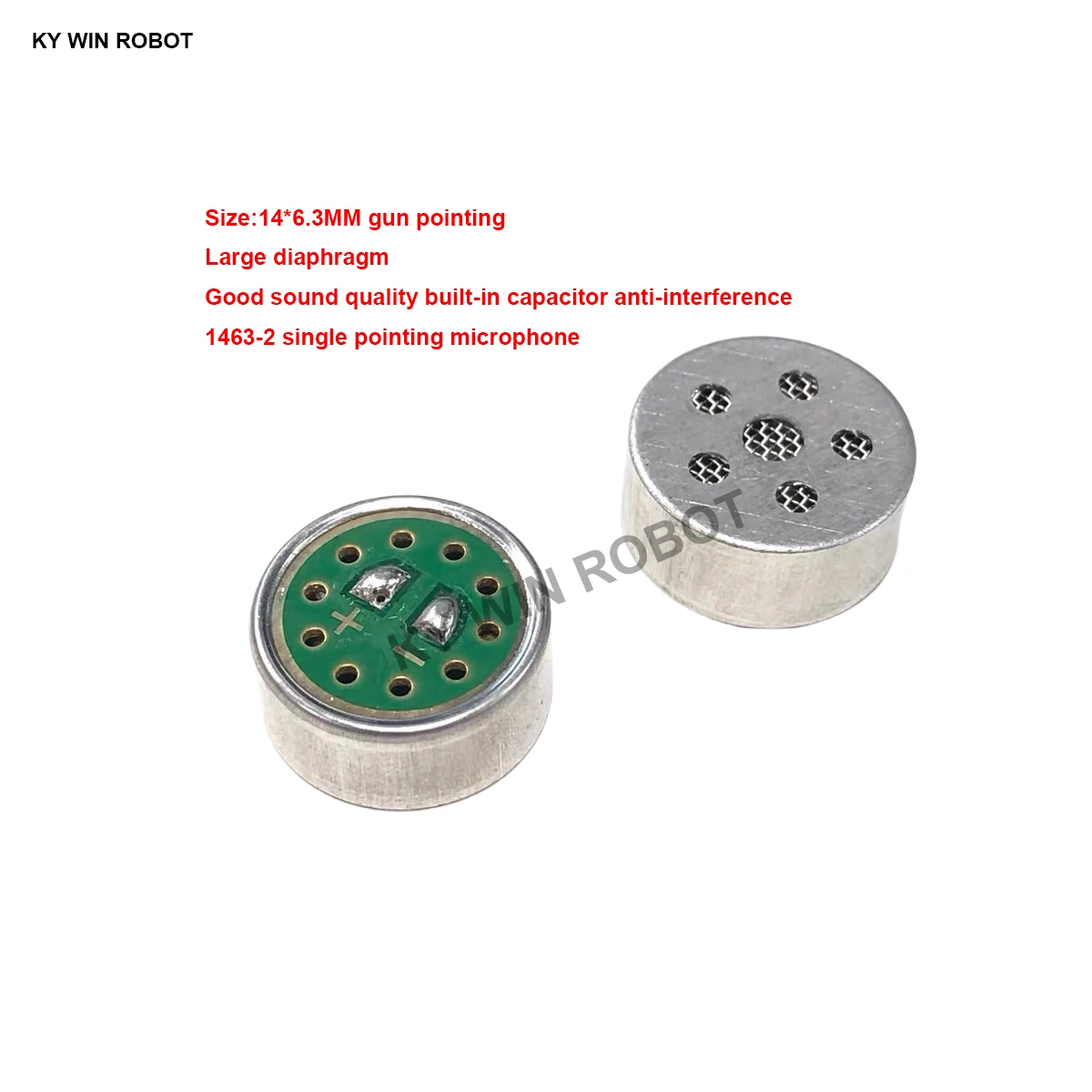 10 PCS/LOT14X6.3mm 1463 MIC Capsule Electret Condenser Microphone ...