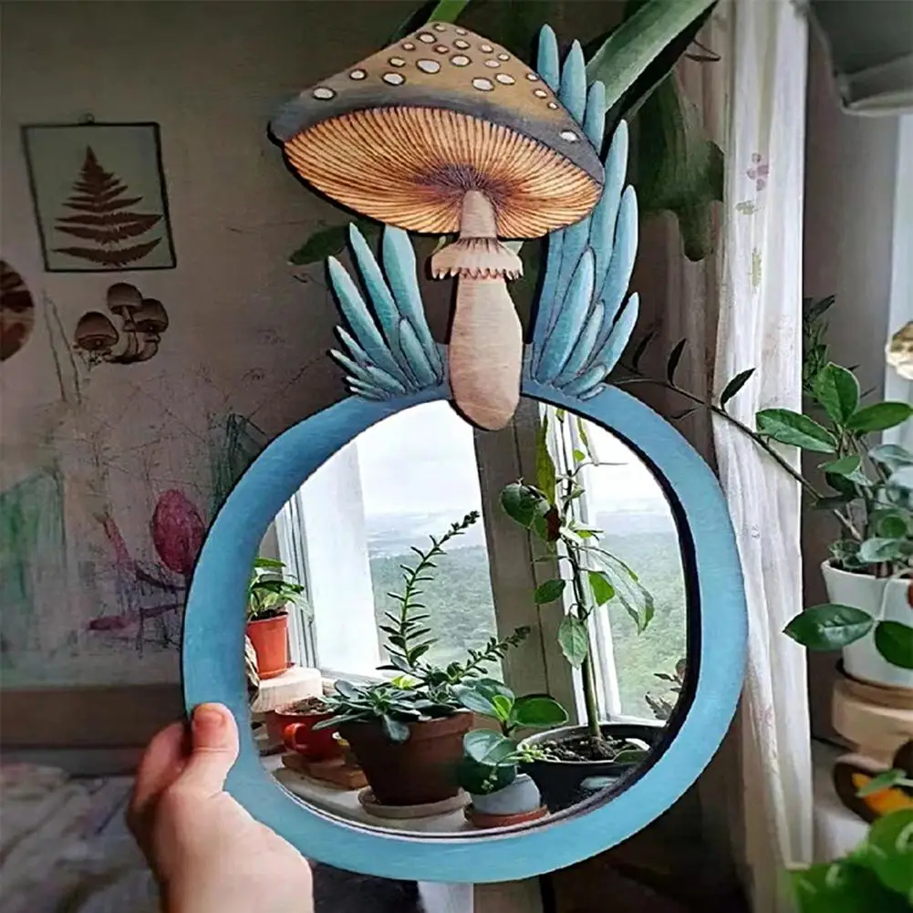 Beautiful Wall Mirror Smooth Surface Mushroom Forest Mirror Unique ...