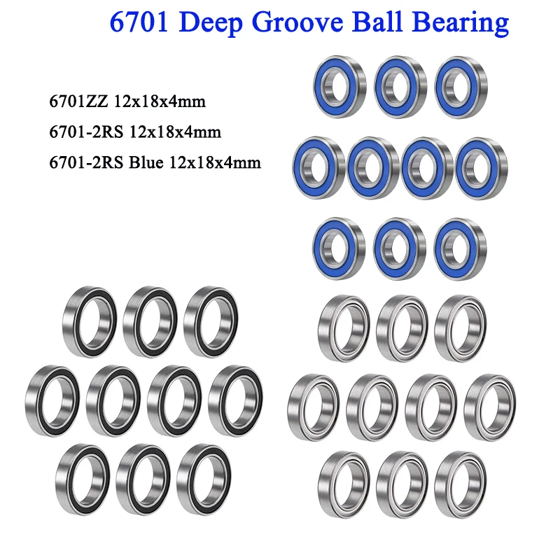 10PCS-50pcs-100PCS-ABEC-5-6701-2RS-6701ZZ-6701RS-Blue-12x18x4mm ...