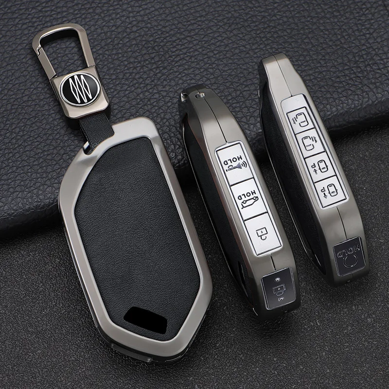 5/6/7/8/9 Buttons Leather Zinc Alloy Car Key Case Cover Protective ...