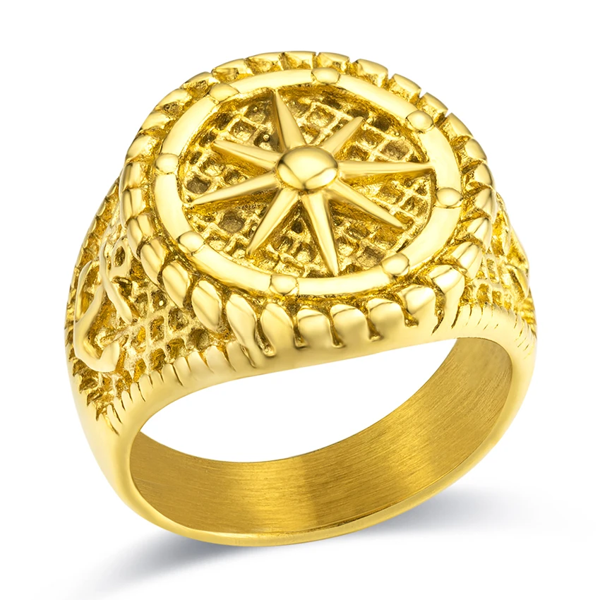 Luxury-Fashion-stainless-steel-gold-ring-for-men-non-fading-hip-hop-rap ...