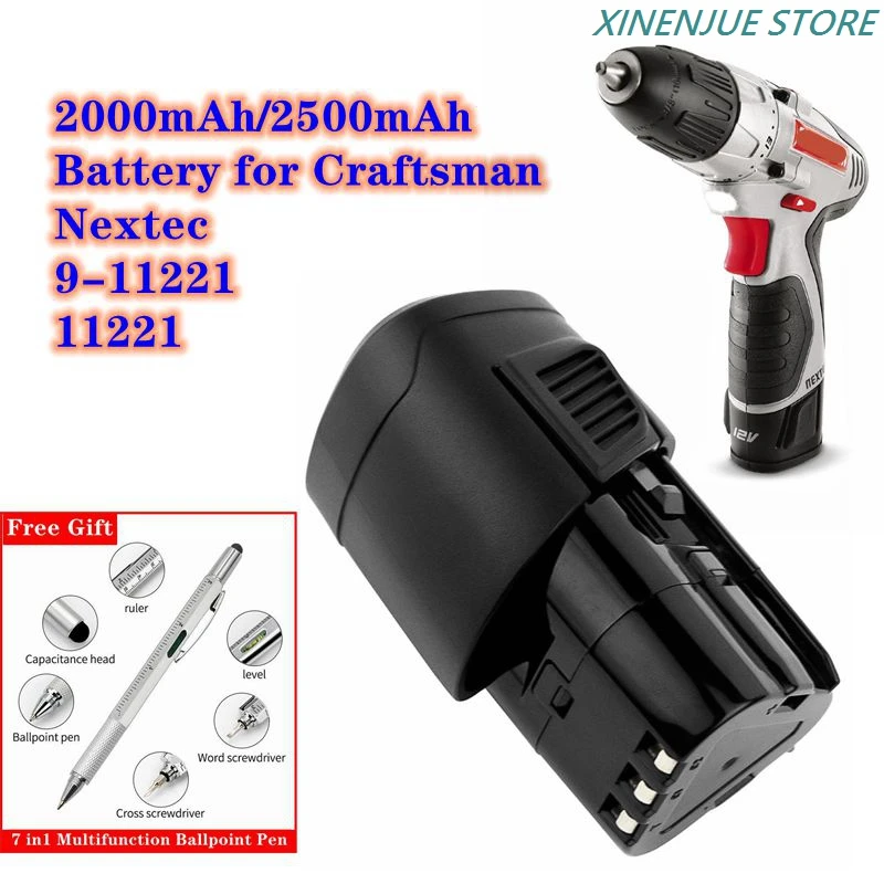 Power Tools 12V/2000/2500mAh Battery 320.11221 for Craftsman Nextec,9 ...