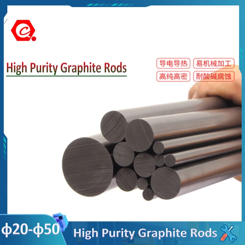 1PC-Dia-20-50mm-High-Purity-Graphite-Rods-Round-Bar-Graphite-Electrode ...