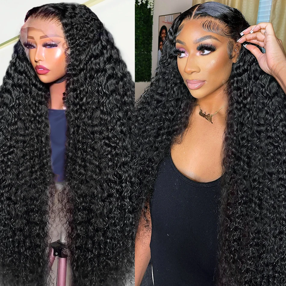 250-Density-13x6-HD-Water-Wave-Lace-Front-Human-Hair-Wig-Curly-40-Inch ...