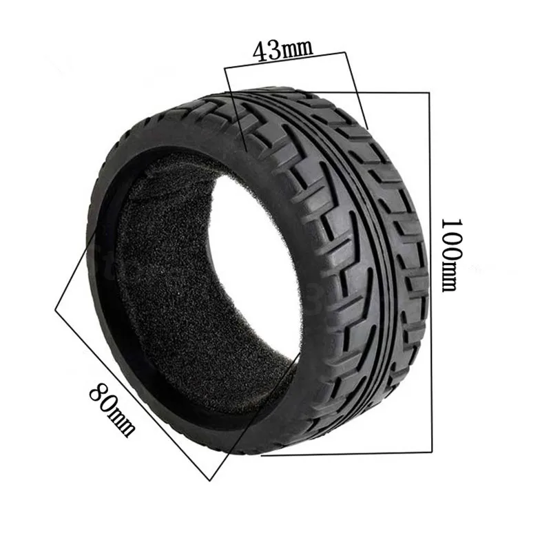 2Pcs-Remote-Control-Car-Rubber-Tyre-Tire-Wheel-HSP-100-43mm-For-1-8-Off ...
