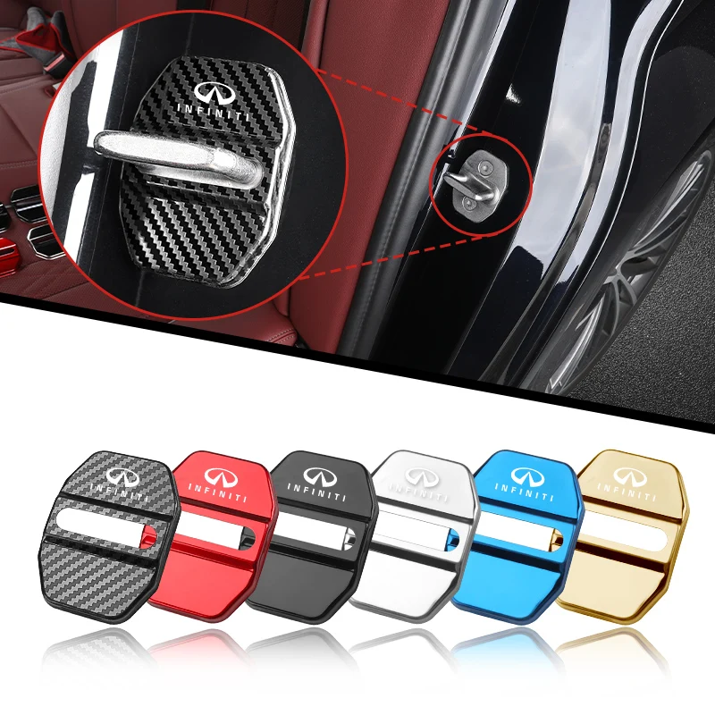4PCS Metal Car Door Lock Cover Emblem Accessories For Infiniti Q50 FX35 ...