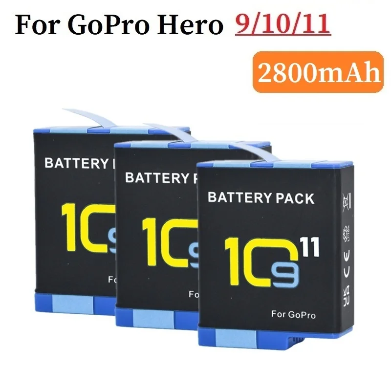 2800mAh-Battery-For-GoPro-Hero-11-10-9-Battery-With-Case-For-GoPro-9-10 ...