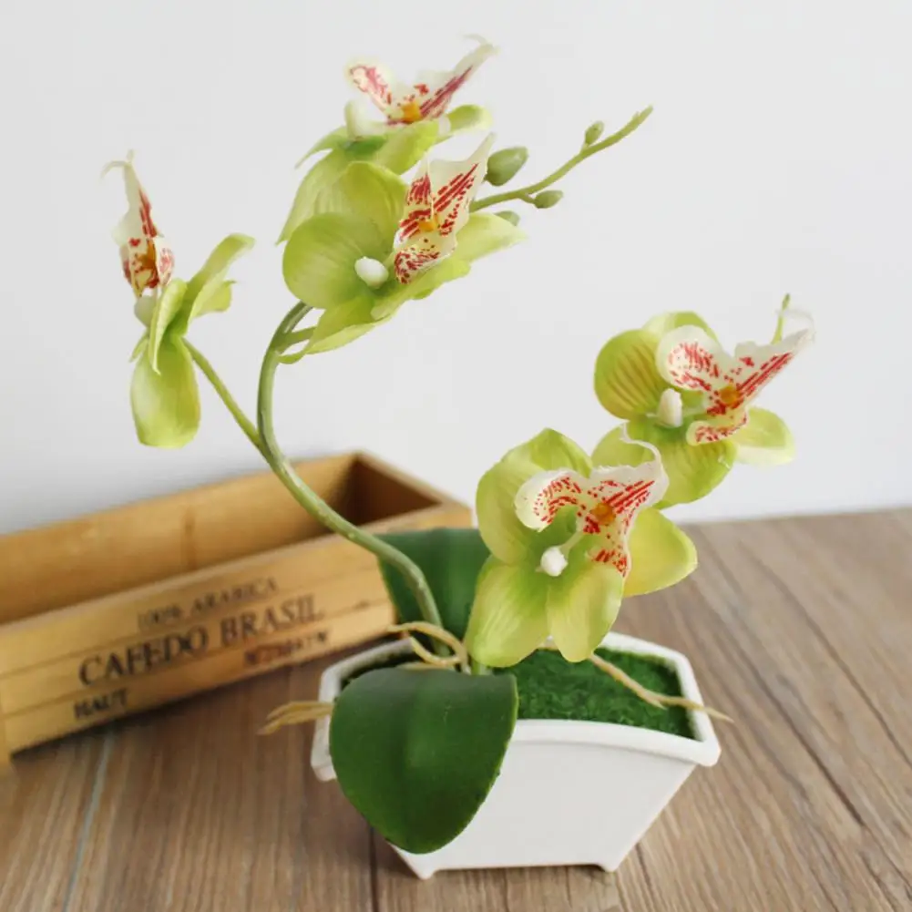 Creative-Potted-Flower-Butterfly-Orchid-Unfading-Artificial-Flower-Fake ...