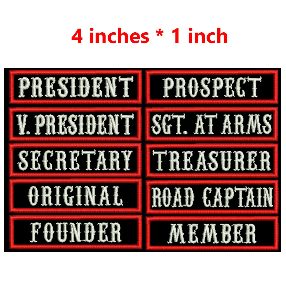 4 Inches Long 10pcs Iron On Embroidery Small Name Tag PRESIDENT ...