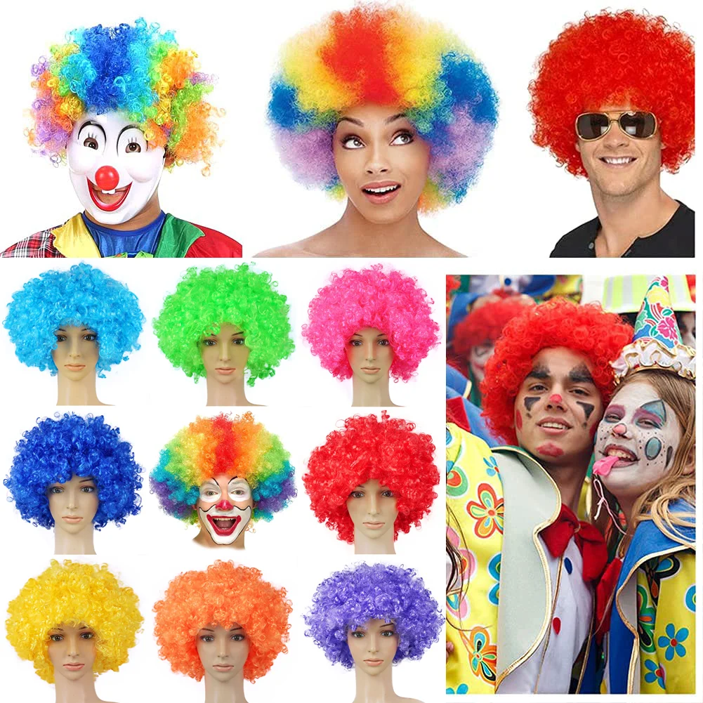 Performance Wavy Curly Clown Wig Cosplay Hair For Christmas new year ...