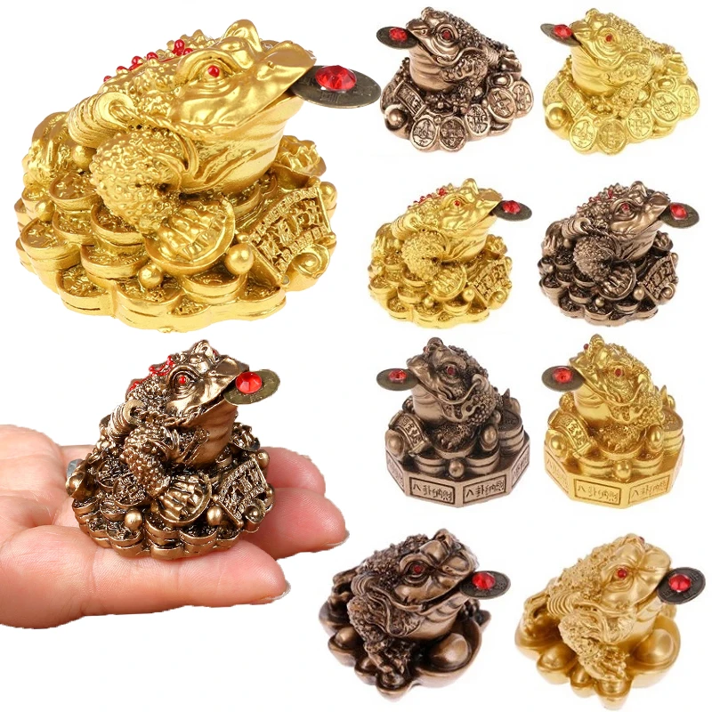 6 Styles Feng Shui Toad LUCKY Resin Ornaments Money Fortune Wealth ...