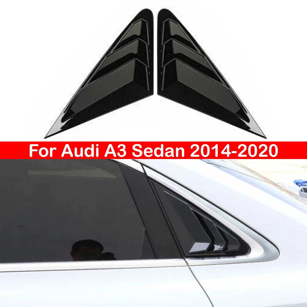 For-Audi-A3-Sedan-2014-2020-Car-Rear-Louver-Window-Side-Shutter-Cover ...