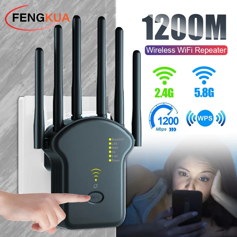 Repetidor-de-Extensor-WiFi-6-Antena-Banda-Dupla-2-4G-5G-Amplificador-de ...