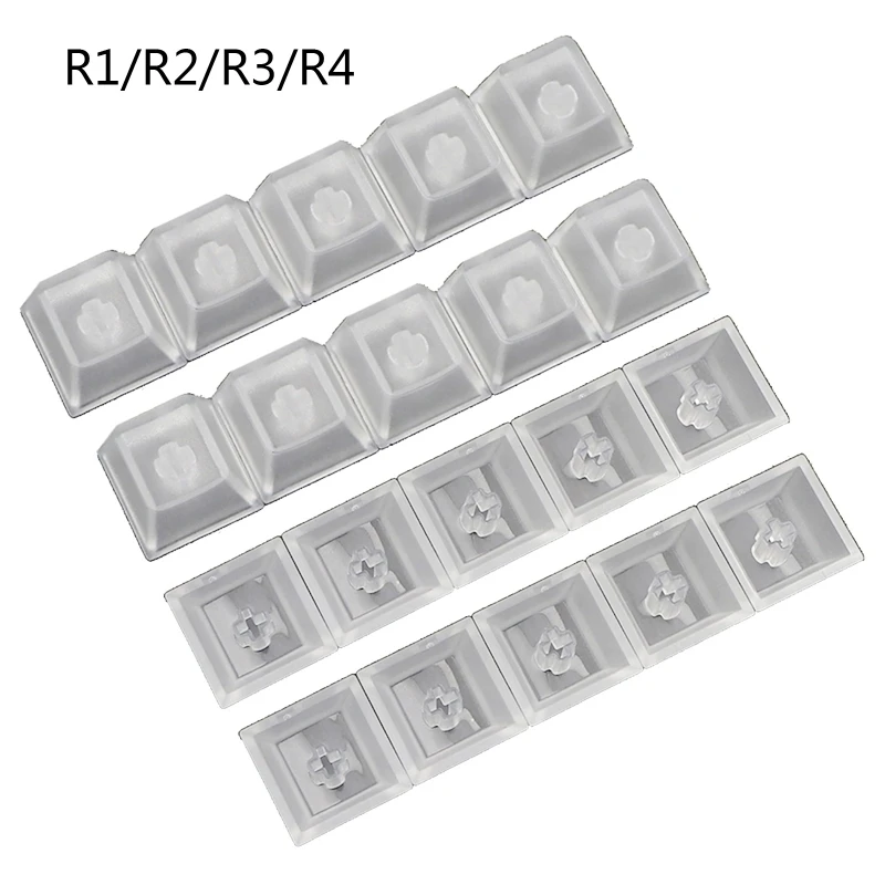 Juego de teclas transparentes en blanco para teclado mecánico, tapas ...