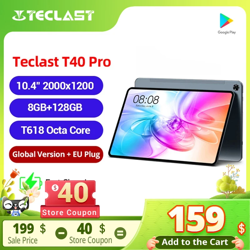 Teclast T40 pro 10.4 polegada tablet 2000x1200 ips 8gb ram 128gb rom ...