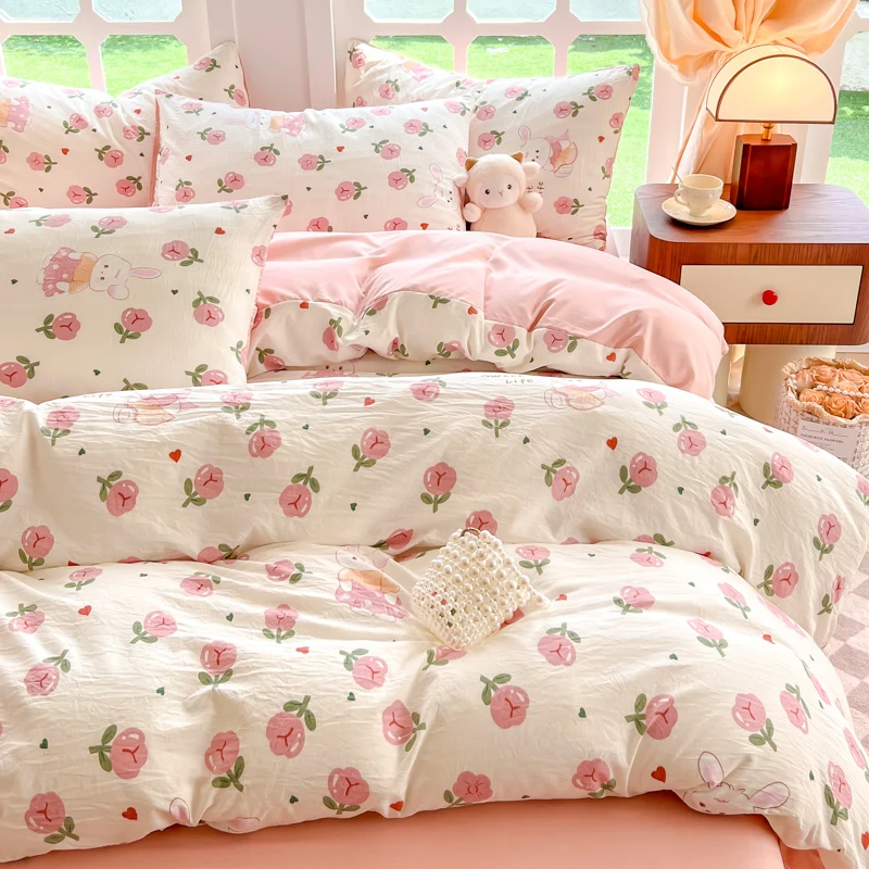 Cute-Bedding-Comforter-sets-Duvet-Cover-bedsheets-set-with-pillows-case ...