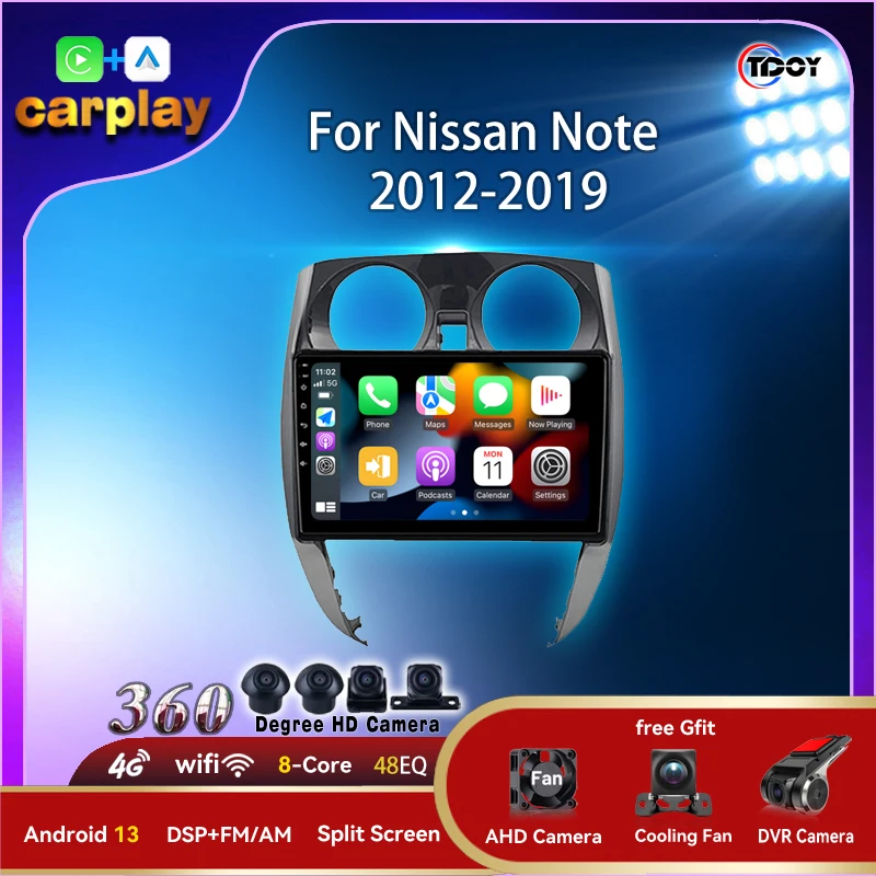 Android13 Carplay Android Auto Wireless Car Radio For Nissan Note 2012 ...