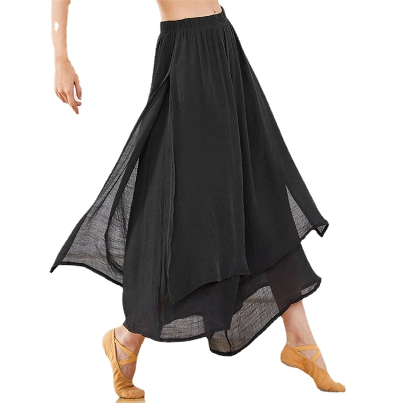 2-Layers-Chinese-Folk-Dance-Classical-Dancing-Pants-Women-Loose-Wide ...