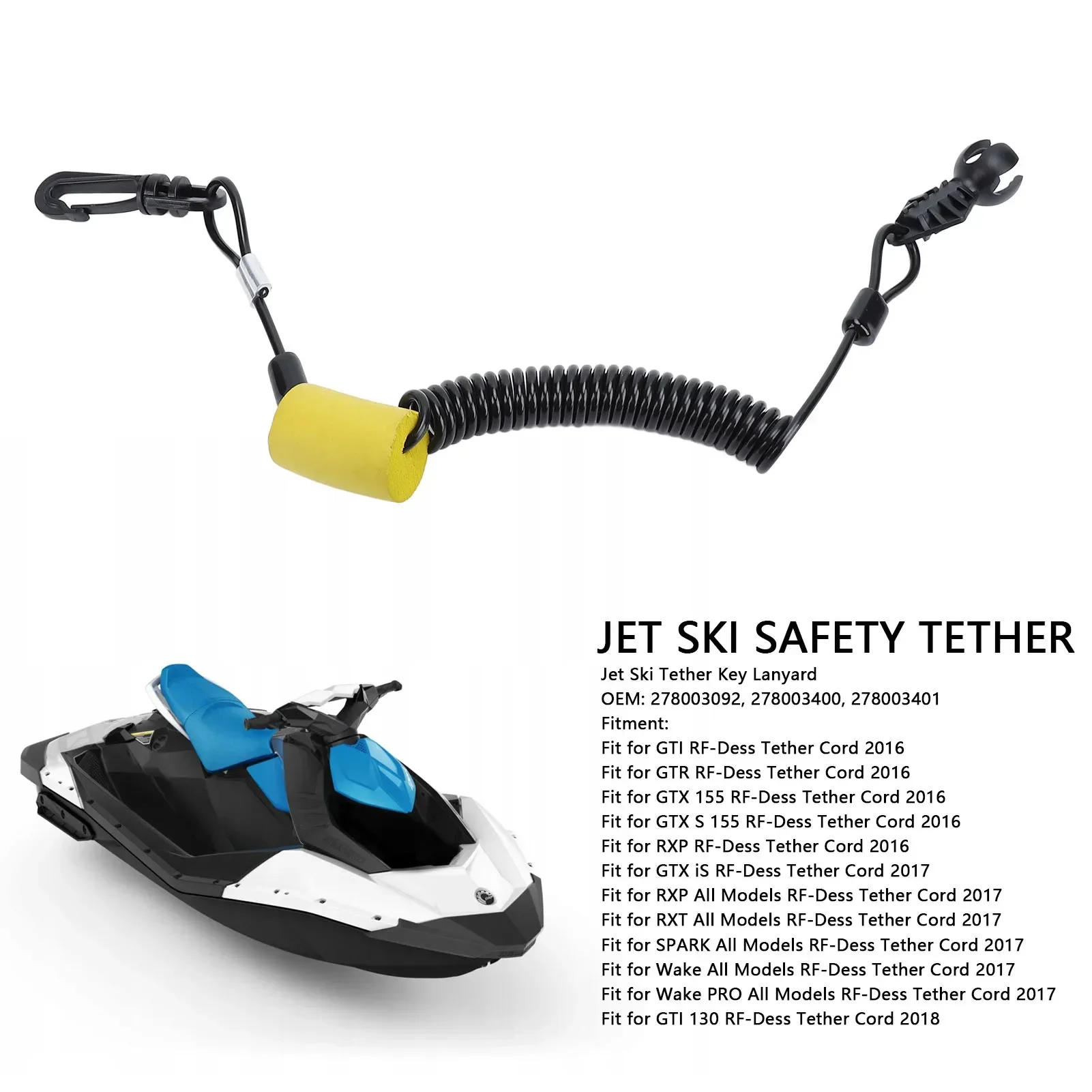 Jet Ski Tether Key Lanyard Elastic Rope 278003092 Anti Theft Learning ...