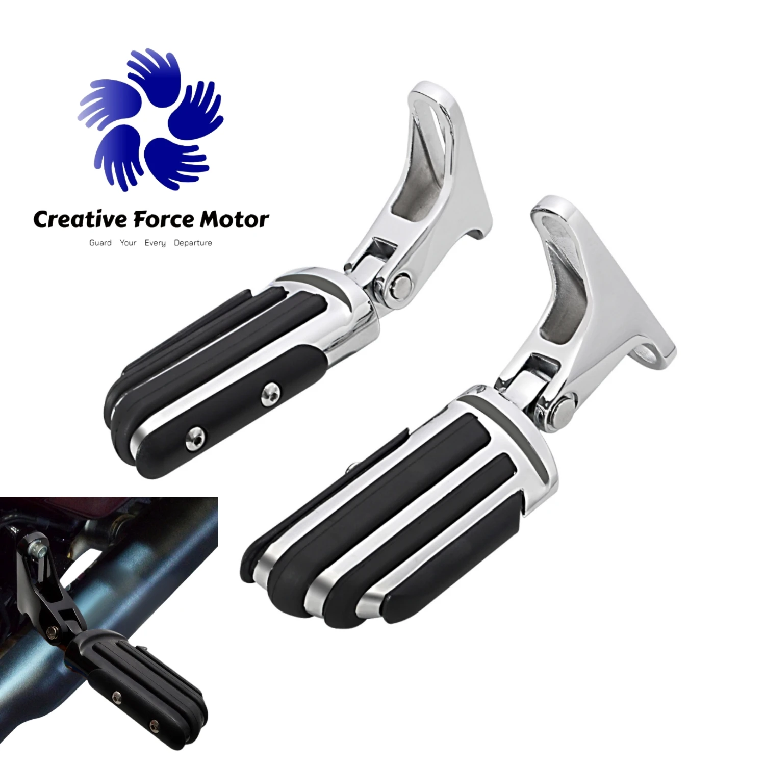 Rear-Passenger-Foot-Pegs-Mount-Footrest-Clamps-Motorcycles-For-Harley ...