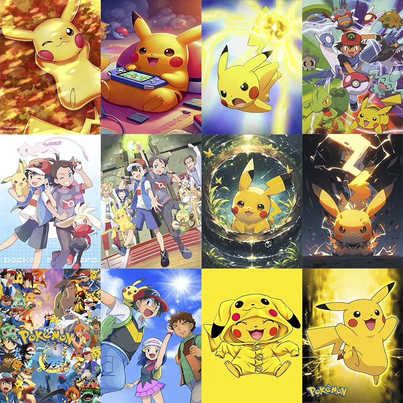 2024-New-5D-DIY-Pokemon-Pikachu-Diamond-Painting-Kit-Diamond-Embroidery ...