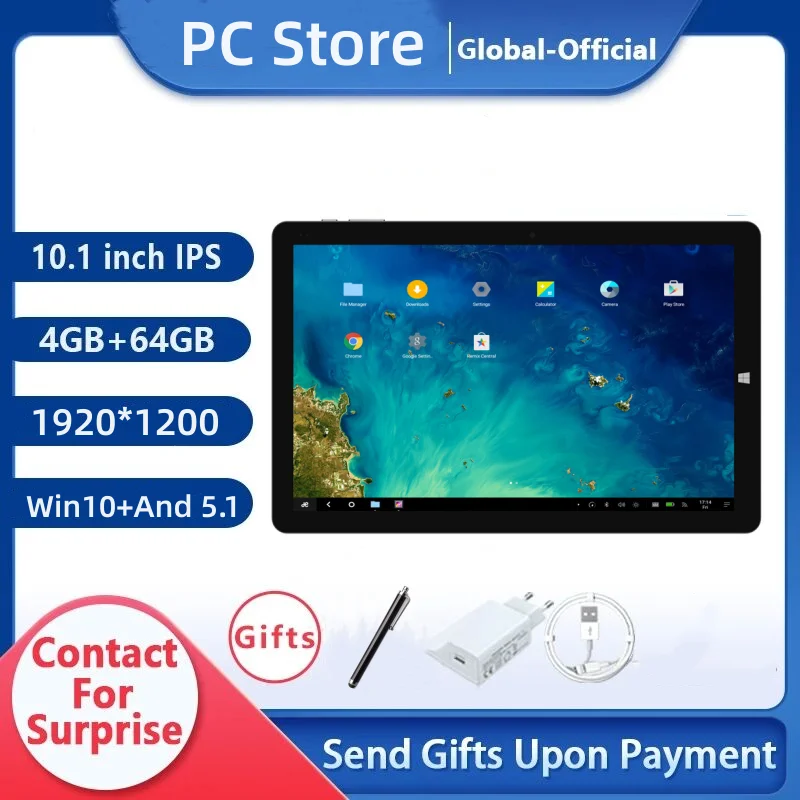 64 Bit 10.1 INCH Windows 10 & Android 5.1 Dual Syatem Tablet PC 4GBRAM ...