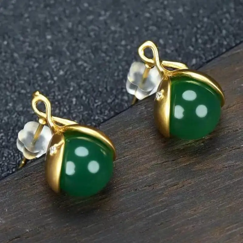 Natural-Green-Jade-Bead-Earrings-Women-Fine-Jewelry-Genuine-Emerald ...