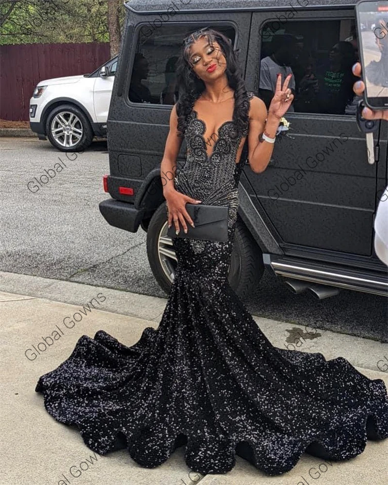 Black Sheer Prom Dress
