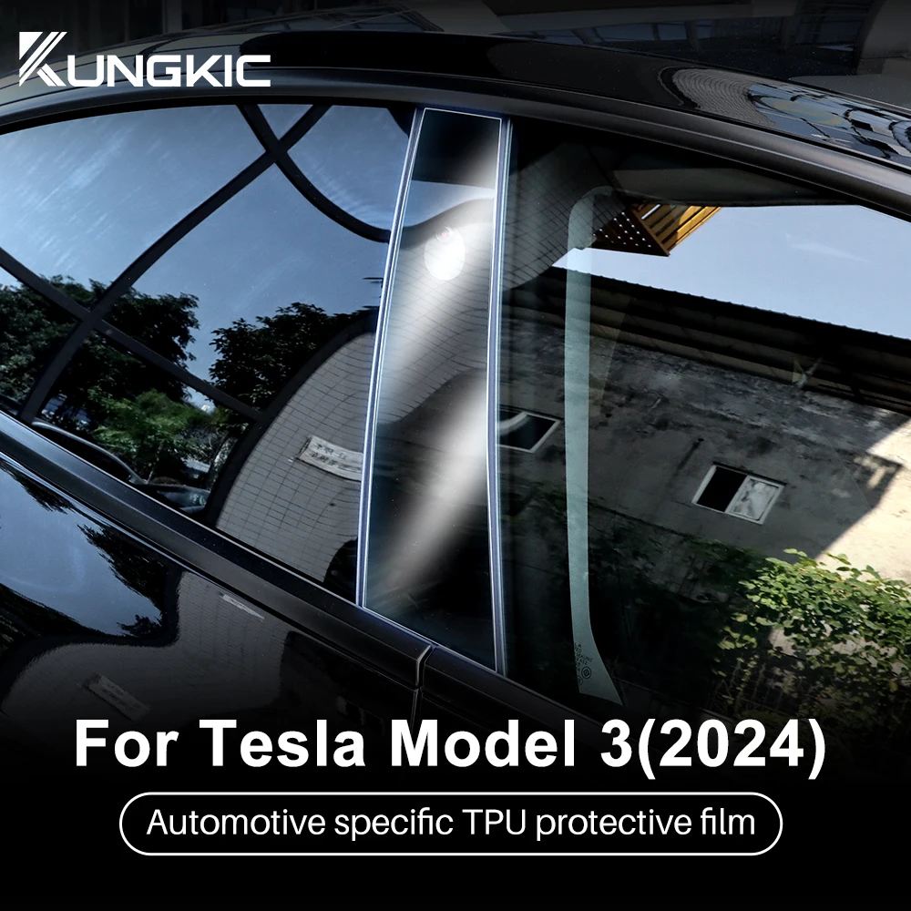 2PCS-TPU-for-Tesla-Model-3-Highland-2024-Up-Car-Window-B-Pillars ...