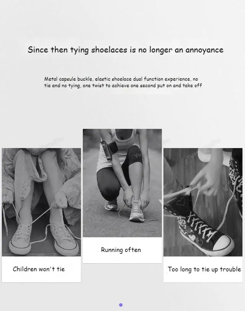 LACET DE CHAUSSURE,Purple--Capsule Lock Lacets artificiel astiques pour ...