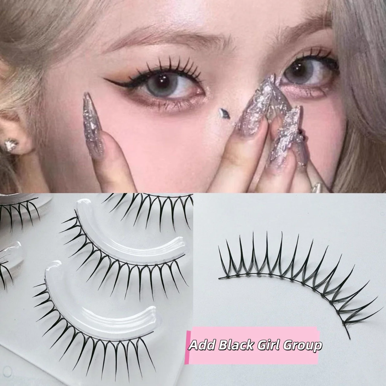 W6+Black Encryption Girl Group False Eyelash! Love Bean girl group on ...