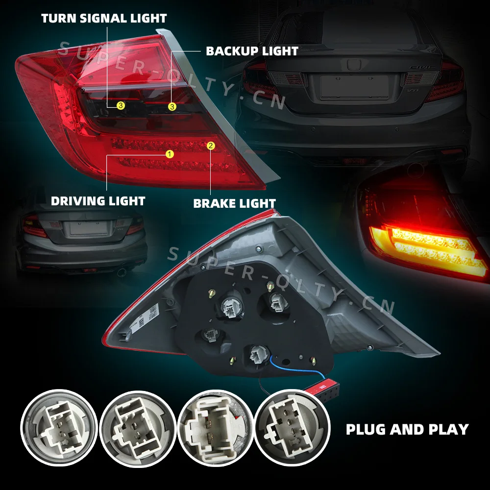 Eagle Eye Car Taillight for Honda Civic 2012 2014 Taillight CIIMO FD2 Lamp 2 PCS Rear Fog Brake Turn Signal FD2 LED Tail Light AliExpress 34