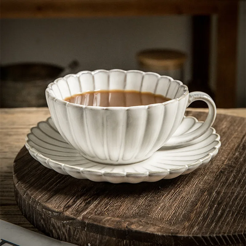 Tazas de café de cerámica + platiplati2pcs /Set estilo Retro de 220ml C ...