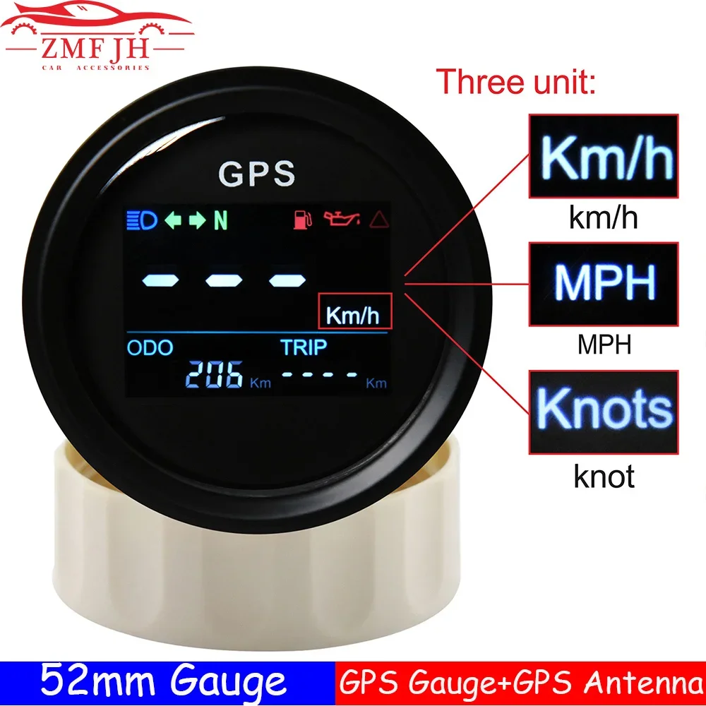 Digital-Mini-52mm-GPS-Speedometer-Speed-Gauge-GPS-Antenna-Speed-Sensor ...