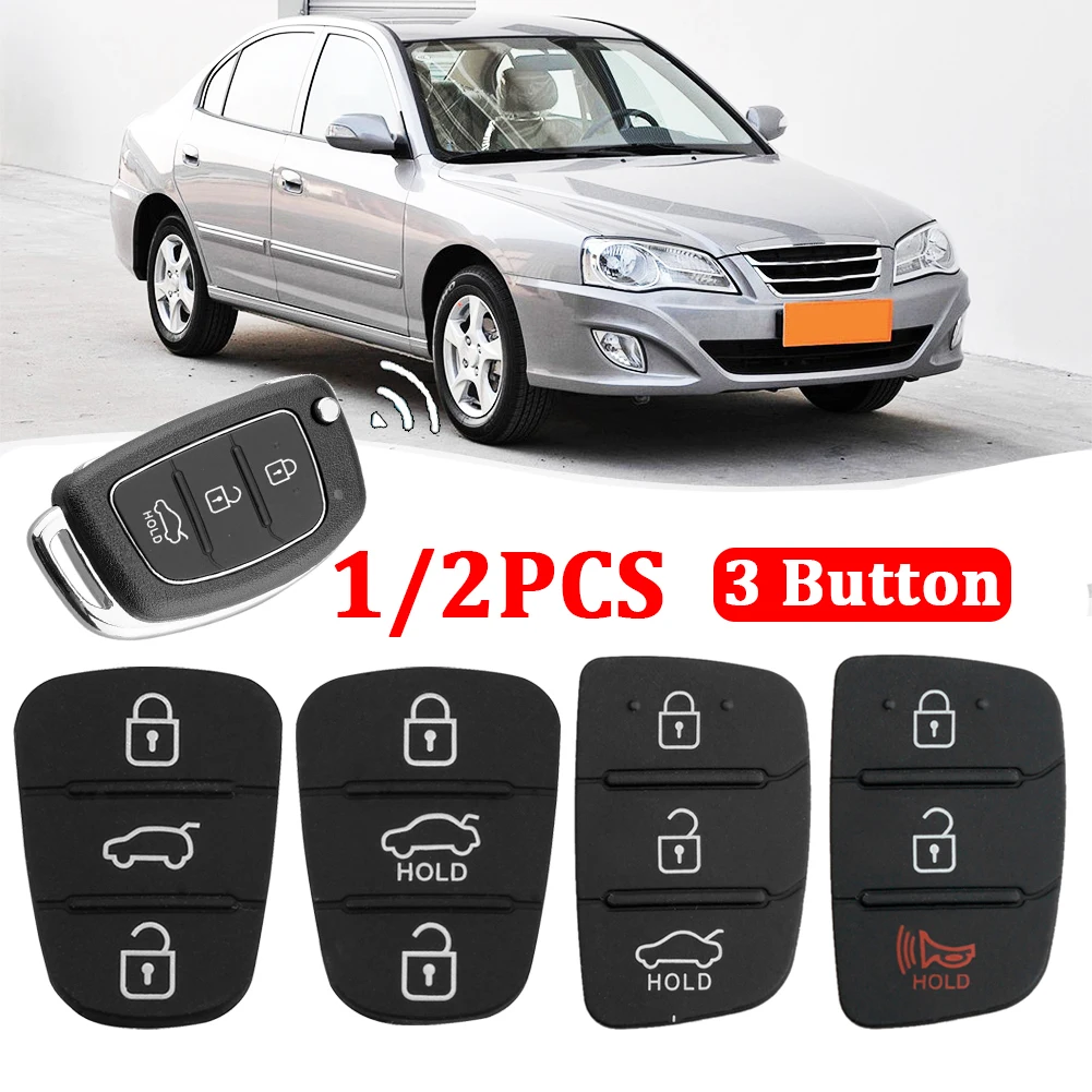 1/2PCS Replacement 3 Buttons Remote Key Fob Case Rubber Pad For Hyundai ...